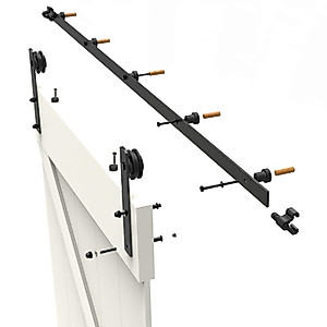 CCJH Sliding Barn Door Hardware Kit 4FT for Single Wood Door Heavy Duty Slide Smoothly and Quietly