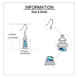 Lighthouse Earrings for Women Sterling Silver Abalone Shell Lighthouse Dangle Drop Earring Birthday Jewelry Gift for Lover