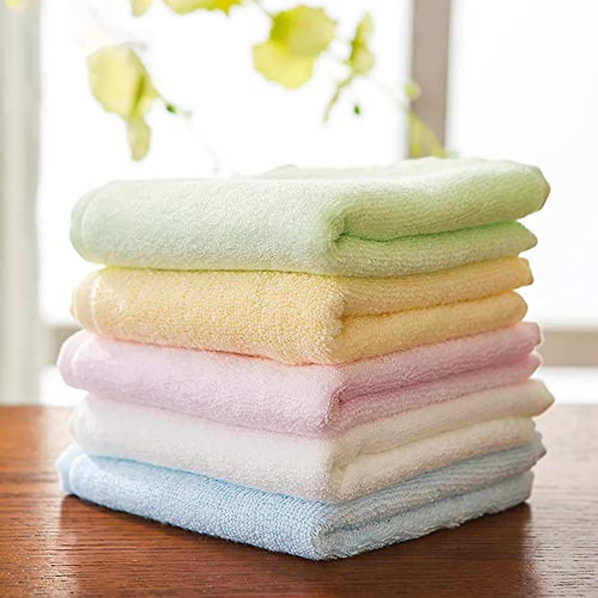 Yoofoss Luxury Bamboo Washcloths Towel Set 10 Pack Baby Wash Cloth for Bathroom-Hotel-Spa-Kitchen Multi-Purpose Fingertip Towels and Face Cloths 10'' x 10''