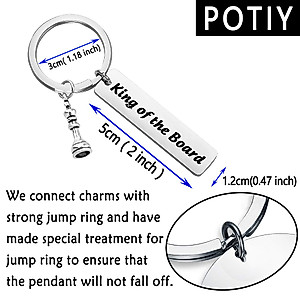 POTIY Chess Gift King of The Board Game Keychain Chess Keychain for Chess Player Chess Lover Chess Master (King)