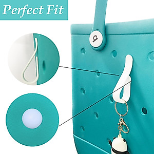 FEICUIBEXI Hooks Accessories for Bogg Bags, Insert Charm Cup Holder Connector Key Holder Hat Hanger, 2pcs White