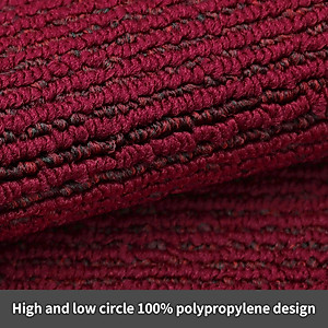 COSY HOMEER 20x30 Inch/20X48 Inch Kitchen Rug Mats Made of 100% Polypropylene Strip TPR Backing 2 Pieces Soft Kitchen Mat Specialized in Anti Slippery and Machine Washable,Red
