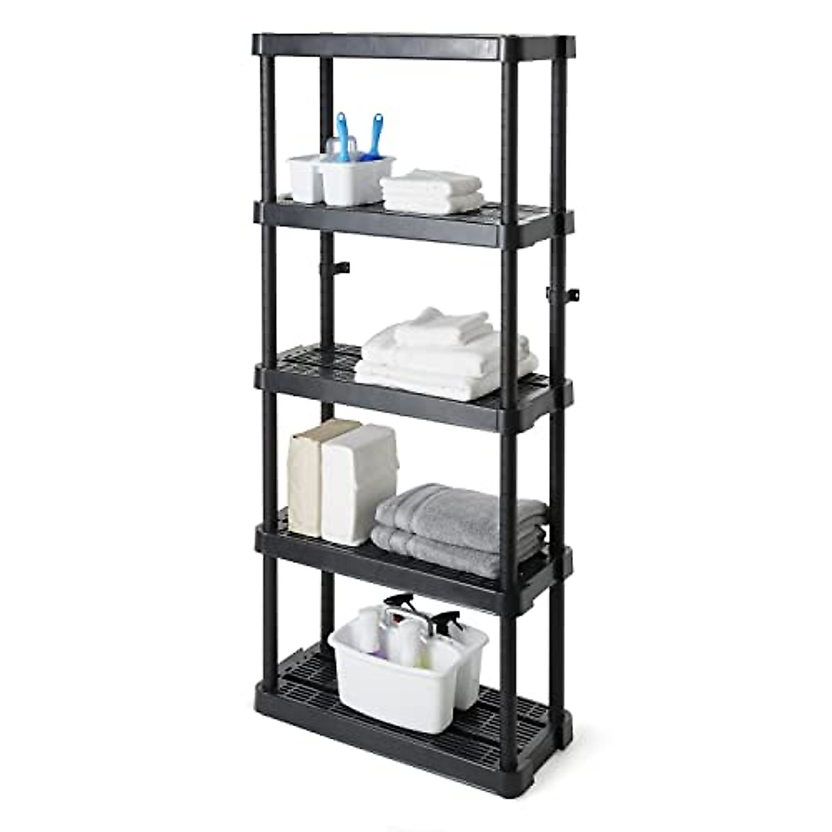Gracious Living Medium Duty Adjustable Ventilated Storage Shelving Unit, 5 Shelf