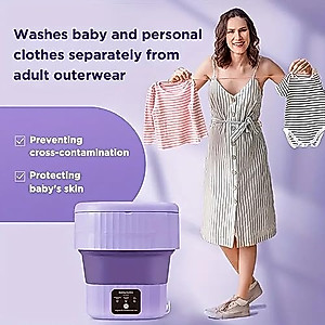 Portable Washing Machine, 9L Foldable Washing Machine and Spin Dryer with 3 Modes, Portable Washer for Small Items, Underwear, Baby Cloths for Apartments, Travel, Camping (Green)