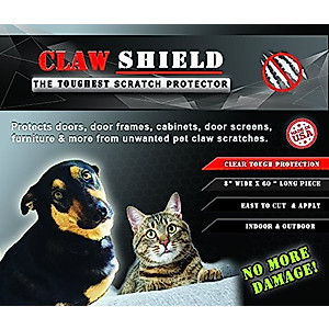 CLAW SHIELD THE TOUGHEST SCRATCH PROTECTOR, CLAW BARRIER FOR ANXIOUS DOG. PREVENT DOOR, DOOR FRAME & WALL DAMAGE SCRATCH BARRIER FOR DOG & CAT CLAWING