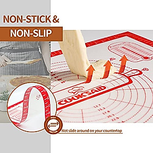 Large Silicone Pastry Mat, 20" X 28" Non-Stick Silicone Baking Mat with Measurements,Cook's Aid Dough Rolling Mat,Baking Mat Sheet for Oven Liner,Counter Mat, Fondant/Pie Crust Mat