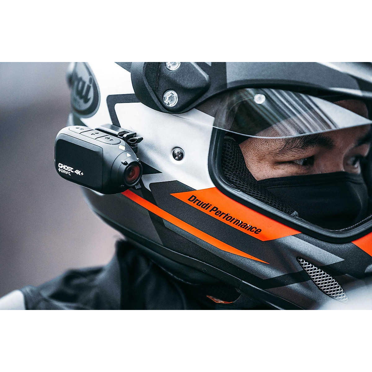 Drift Ghost 4K+ Motorcycle Action Camera Including External Microphone - DVR Mode - Clone Mode - Video Tagging - WiFi