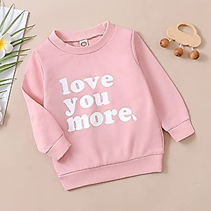 Willow Dance Valentine's Day-Toddler Baby Boy Girls Clothes Letter Printed Long Sleeve Pullover Sweatshirt Shirt Sweater Tops pink 12-18 Months