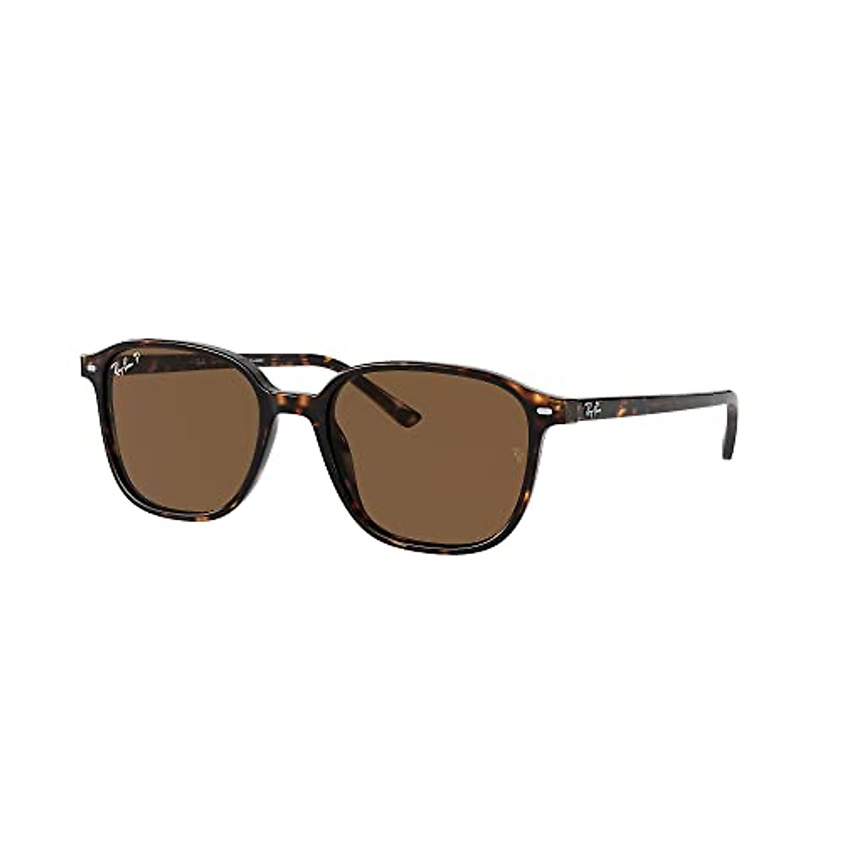 Ray-Ban RB2193 Leonard Polarized Square Sunglasses, Havana/B-15 Brown, 55 mm