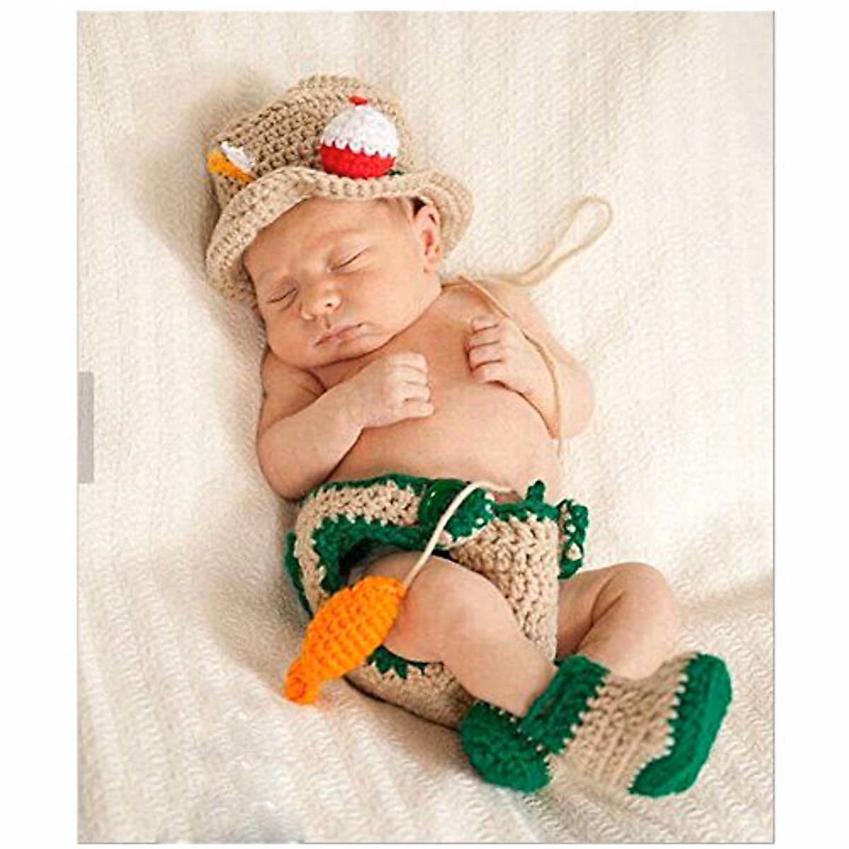 Newborn Photography Props Baby Photo Outfits Crochet Kintted Fisherman Set