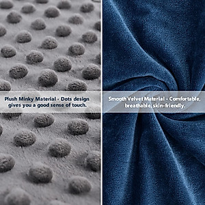 AngQi Peanutshell Pregnancy Pillows, Full Body Pregnancy Pillow with Minky Dot & Velvet Cover, U Shaped Body Pillow for Pregnant Women, Maternity Pillow for Side Sleeping and Back Support, Blue & Grey