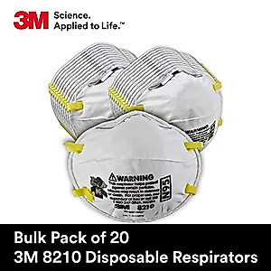 3M 50051138464573 8210 N95 Particulate Respirators, 20/Dispenser (Pack of 20)