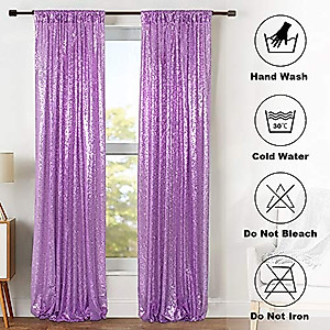 Sequin Curtains 2 Panels Lavender 2FTx8FT Sequin Photo Backdrop Sequin Backdrop Curtain Pack of 2-1011E