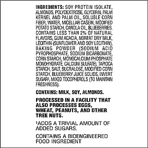 Atkins Soft Baked Energy Bars, Blueberry, 15g Protein,2g Sugar, Excellent Source of Fiber, Low Carb, 4 Packs (5 Bars Each)