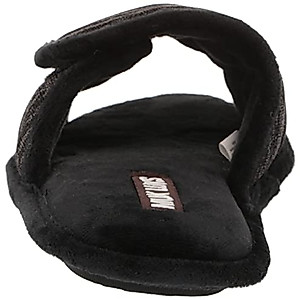 MUK LUKS Men's Maverick Slide Slippers, Ebony/Charcoal, 8-9