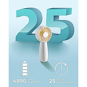 RJVW Portable Handheld Fan Mini Fan, Personal Hand Held Fan, USB Rechargeable Small Portable Fan, 3 Speeds Battery Operated Pocket Mini Fan, Powerful Makeup Eyelash Fan for Travel Beach Outdoor