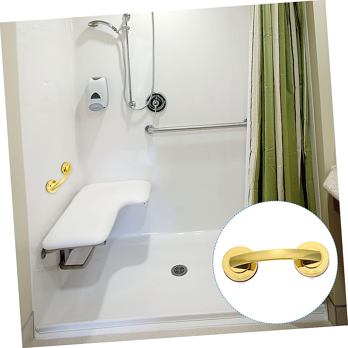 Mobestech 1pc Suction Grab Bar Bath Grab Bar Kitchen Cabinet Handles Hand Rest Assist Bath Handles Suction Bathtub Grab Bars Balance Assist Senior Assist Refrigerator Door Armrest Knob Elder