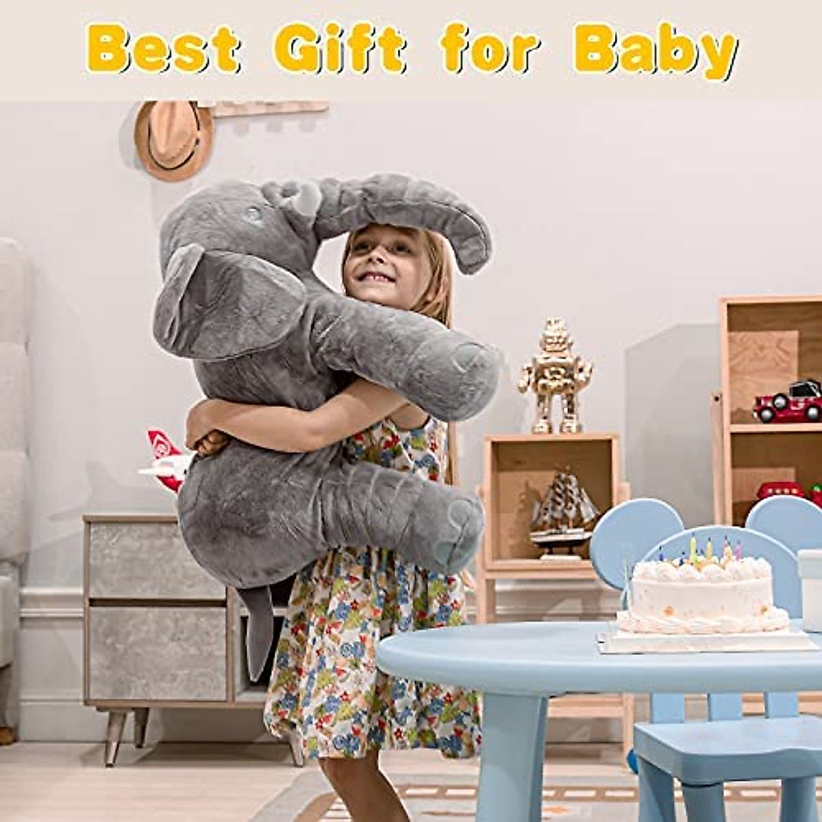 Homily Stuffed Elephant Plush Animal Toy 24 INCH