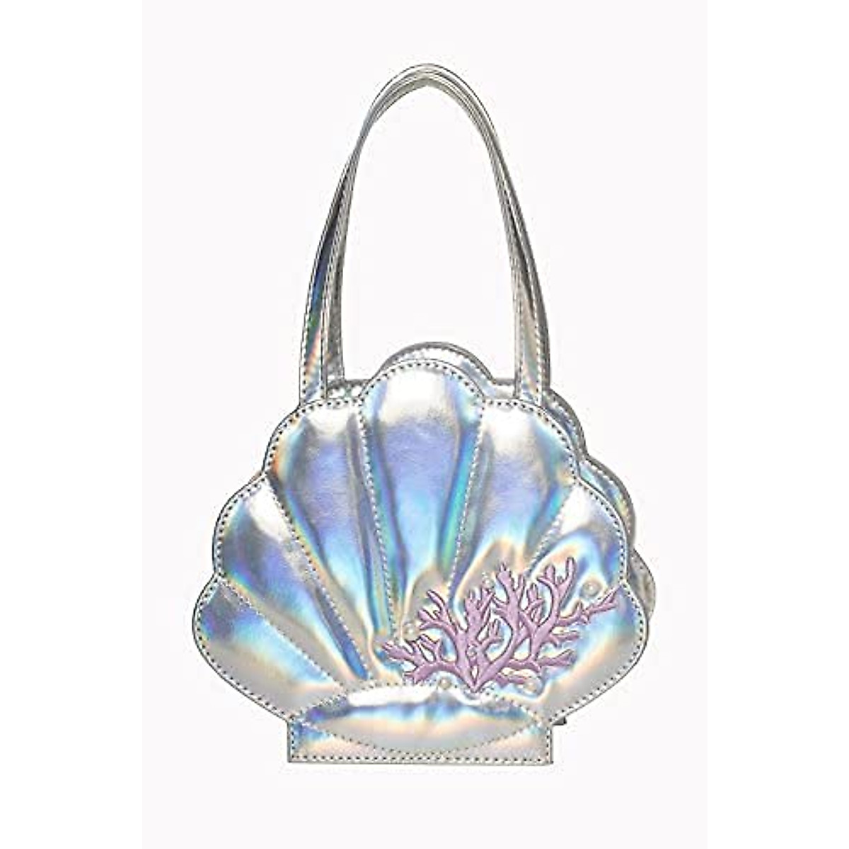 Lost Queen Women's Ariel Iridescent Shell Pearl Handbag Mermaid Crossbody Purse