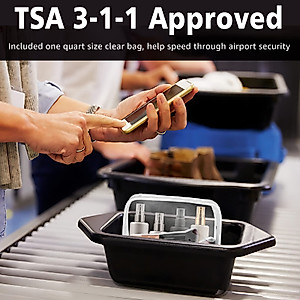 3pcs TSA Approved Clear Toiletry Bag, Crystal Clear Travel Bag PVC Cosmetic Bag, Travel Accessories Clear Makeup Bags Set Carry on Airport Airline Compliant Bag Luggage Pouch with Zipper Handle Women