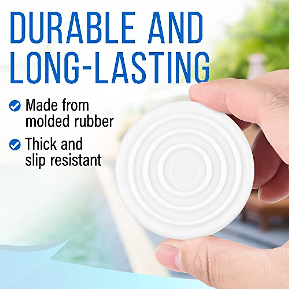 [4 Pack] Pool Ladder Bumpers to Protect Pool Liner - Protective Step Ladder End Cap for Inground Pool - Swimming Pool Ladder Parts - White Rubber End Cap for Swimming Pool Ladder - 1.9” Inner Diameter