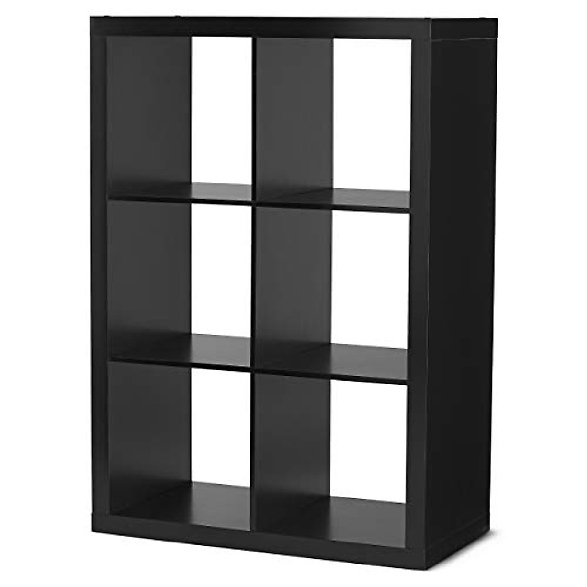 Better Homes and Gardens 4-Cube Organizer Storage Bookcase Bookshelf (4, White) (Solid Black, 6 Cube)