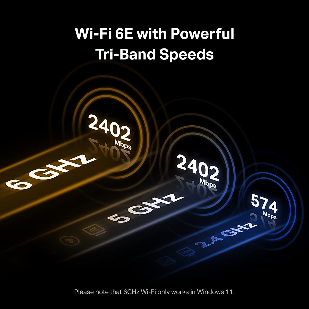 TP-Link WiFi 6E Intel AX210 AXE5400 PCIe WiFi Card for Desktop PC - (Archer TXE72E), Bluetooth 5.3, WPA3, 802.11axe Tri Band Wireless Adapter with MU-MIMO, OFDMA, Ultra-Low Latency, for Windows 10,11