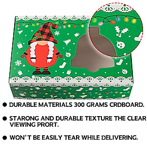MISS FANTASY Christmas Cookie Gift Boxes - Frosted Holiday Containers with Window for Cookie Exchange, Candy Treats - 20 Pack