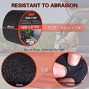 S&X Anti Slip Tape, 4Inch x 33Ft Grip Tape, Black
