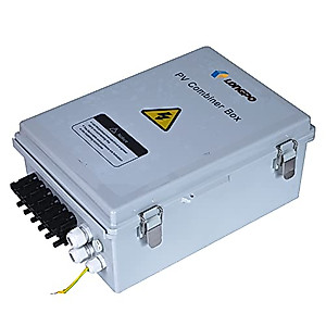 lopopvsys 6 String PV Combiner Box with Lightning Arreste, 15A Rated Current Fuse and 2P 63A Circuit Breakers for On/Off Grid Solar Panel System (6 String PV Combiner Box)