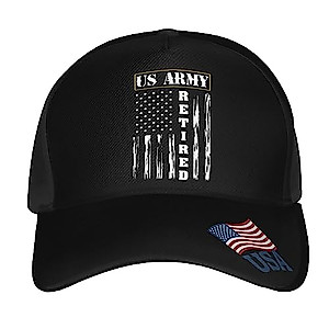 Tavos Army Retired American Flag Trucker Hat for Men - Baseball Snapback Cap Outdoors American Flag
