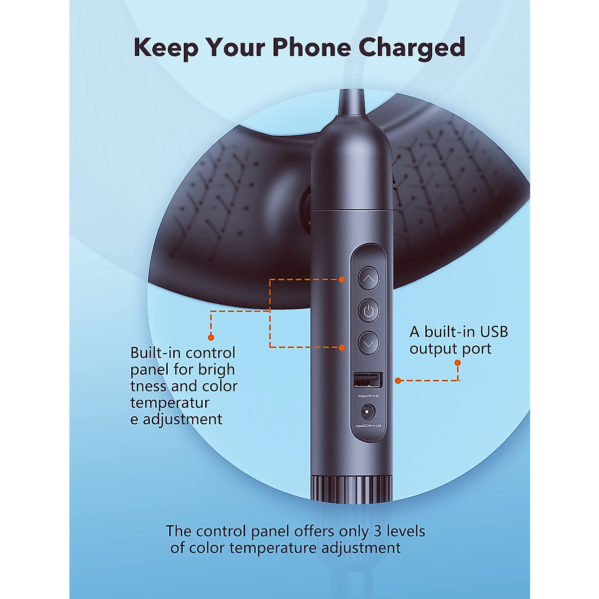 14” Selfie Ring Light with 78” Extendable Tripod and 2 Phone Holders, 5 Color Modes and 10 Brightness Levels, Remote Light Control, Bluetooth Shutter, Adjustable Led Ring Light for Makeup/Video/TikTok