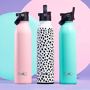 Swig Life 20oz Insulated Water Bottle with Straw & Flip + Sip Handle | Leak Proof, Dishwasher Safe, Cup Holder Friendly, Stainless Steel Water Bottle in Confetti