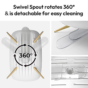 carrotez Dish Drying Rack, Dish Rack, Dish Drainer, Dish Rack and drainboard Set, Dish Drying Rack with drainboard and Swivel Spout, Kitchen Countertop, Easy Installation, Durable, Rustproof, White