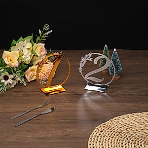 MECCANIXITY Acrylic Number Table Sign Holders Place Cards Labels with Stands Gold Tone 1-10 for Wedding Events Parties Centerpieces