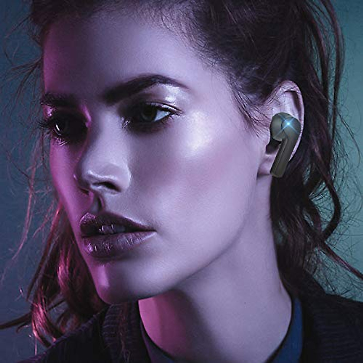 SinFoxeon True Wireless Earbuds Headphones, Bluetooth 5.3 Headphones, Stereo Sound in-Ear Earphones with Built-in Mic, Noise Cancelling Headsets, Mini Earbuds Touch Control with Charging Case (Black)