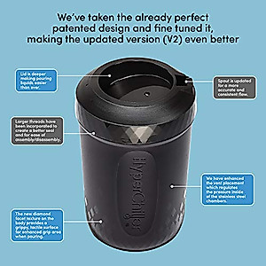 HyperChiller HC2 Patented Iced Coffee/Beverage Cooler, NEW, IMPROVED,STRONGER AND MORE DURABLE! Ready in One Minute, Reusable for Iced Tea, Wine, Spirits, Alcohol, Juice, 12.5 Oz, Black