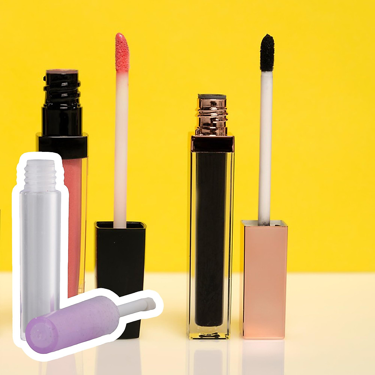 Doublelife 20Pcs 1.3ML Purple Empty Tubes Lip Gloss Balm Cosmetic Mini Containers DIY Bottles