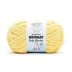 Bernat Baby Blanket BB Buttercup Yarn - 1 Pack of 10.5oz/300g - Polyester - #6 Super Bulky - 220 Yards - Knitting/Crochet