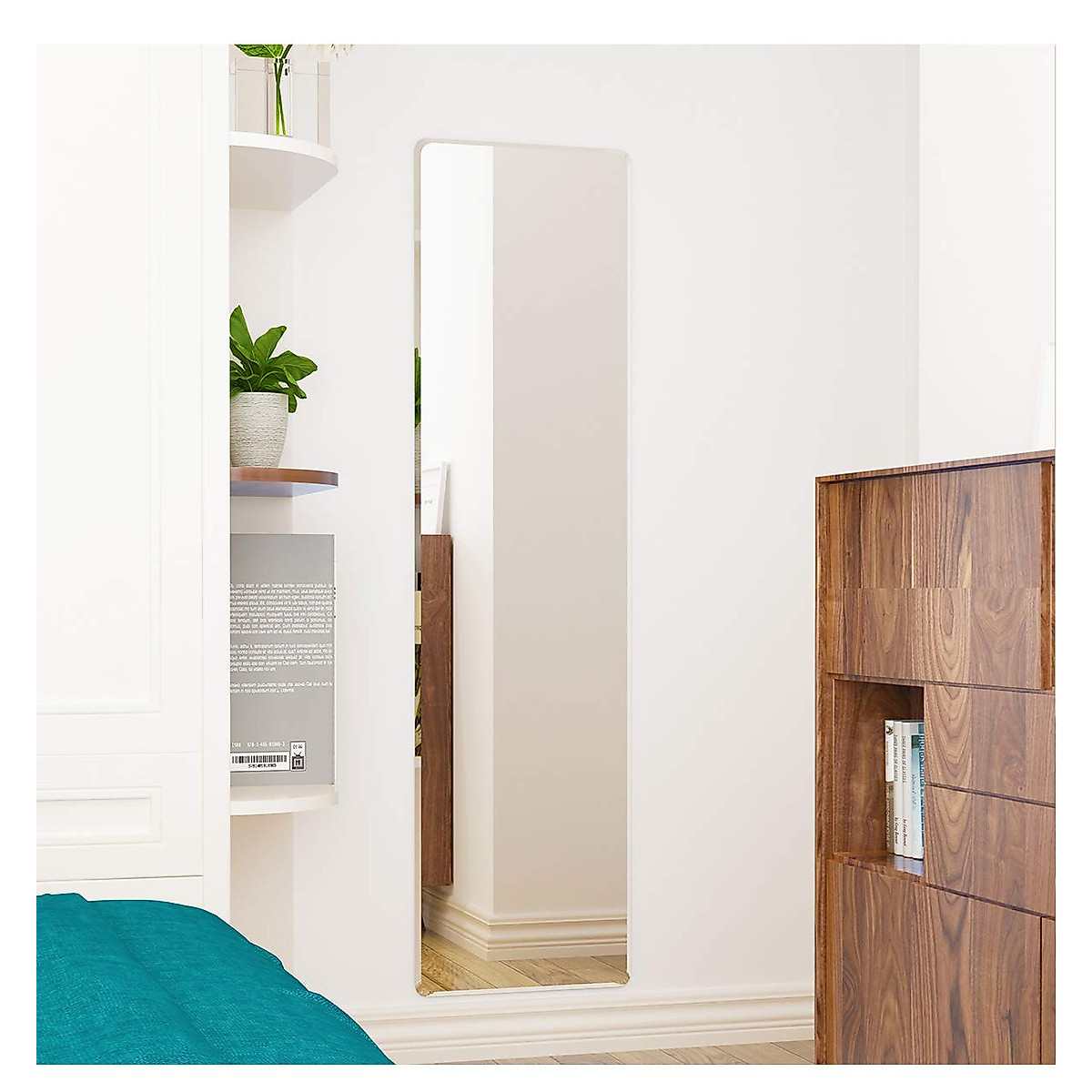 Ecentaur Frameless Door Mirrors Wall Mirror Full Length Body Mirror for Wall Mounted Bedroom Closet Wardrobe Long Size Mirror