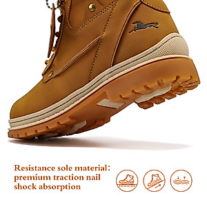 VITIKE Boys Snow Boots Kids Winter Warm Boots Girls Faux Fur Hiking Boots Cold Weather Outdoor shoes for Toddler/Little Kid/Big Kid Yellow Size 6.5