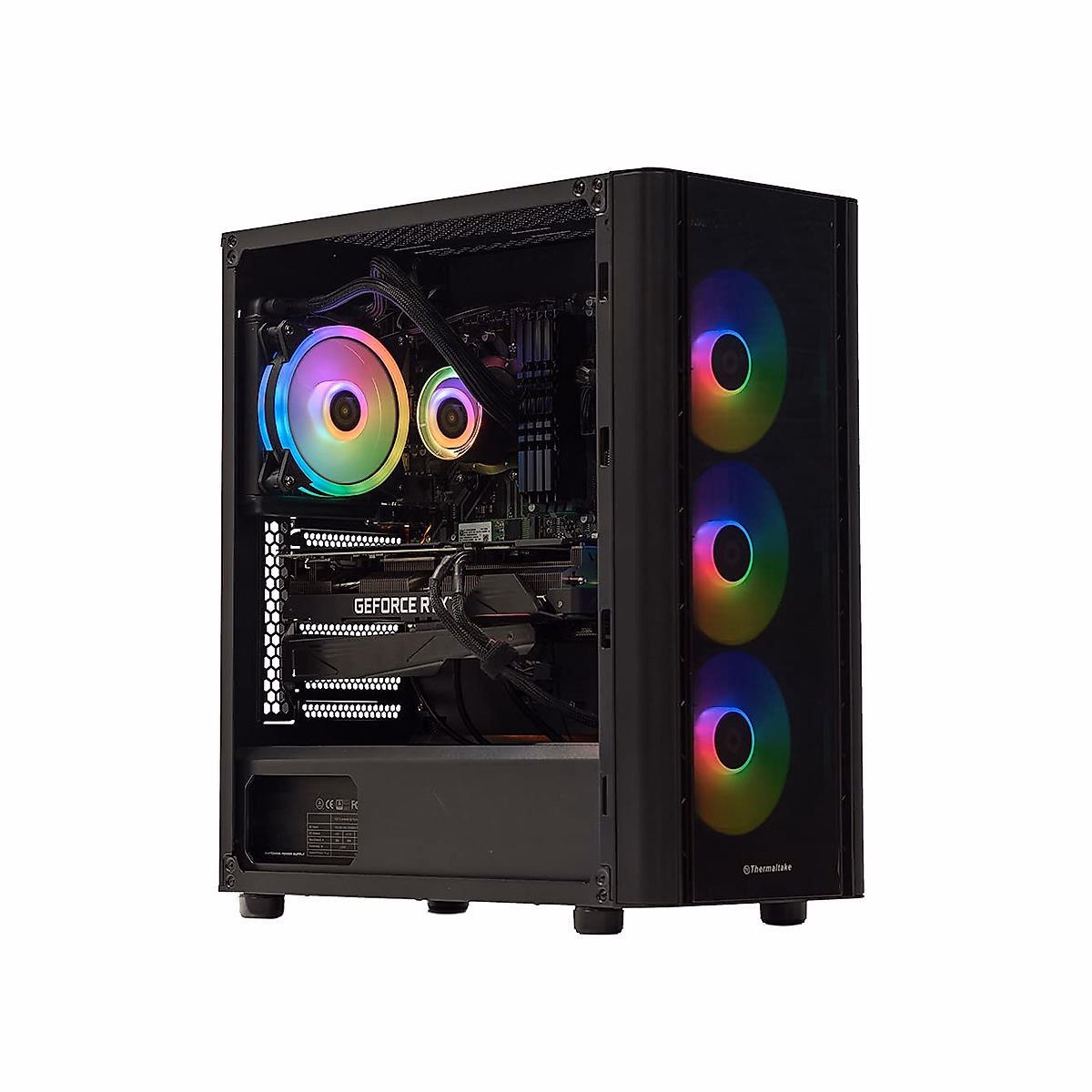 Velztorm Archux Gaming and Entertainment Desktop PC (AMD Ryzen 7 3700X 8-Core, 16GB RAM, 1TB PCIe SSD + 3TB HDD (3.5), RTX 3060, 4xUSB 3.1, 1xUSB 3.0, 2xHDMI, Win 10 Home), black