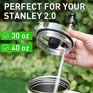 NiHome Food-Grade Silicone Spill Proof Stopper 6-Pack, Easy Installation Precision-Fit Large Leak Stoppers for Stanley 2.0 Tumblers 40 oz/30 oz, Complete Kit with Straw Covers, Stabilizers & Lid Seals