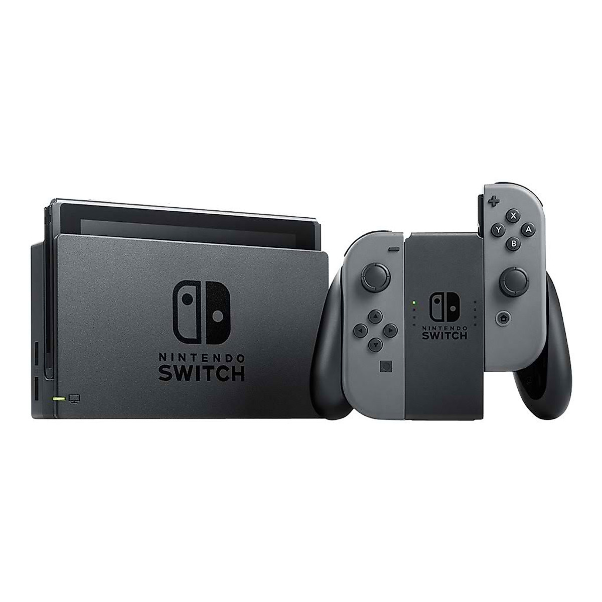 Nintendo Switch Bundle (7 items): 32GB Console Gray Joy-con, 128GB Micro SD, Joy-Con (L/R)-Neon Red/Neon Blue, Game Disc Super Mario Odyssey, and Type C Cable