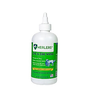 HEALERS PetCare 2 in 1 Eye & Ear Wash - Rapid Healing of Cuts, Burns - All Natural & Anti- Inflammatory- Reduces Redness - 8oz - for All Dogs & Cats. (8oz)
