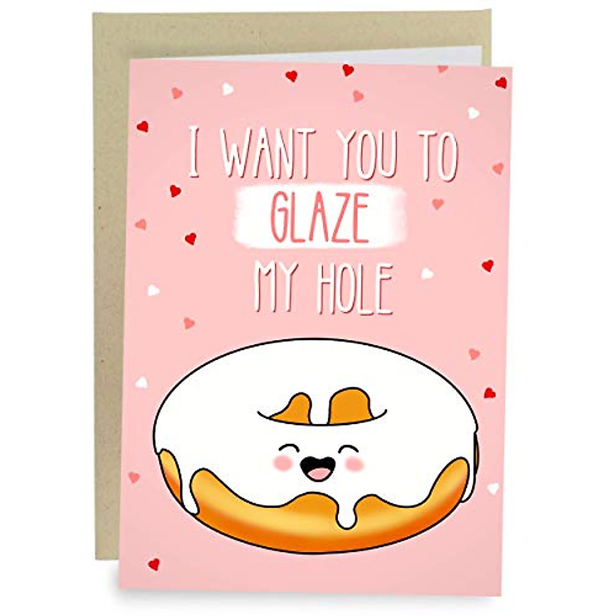 Sleazy Greetings Funny Anniversary Cards for Husband | Naughty Birthday Card for Men Him | Funny Valentines Day Card for Boyfriend | Glaze My Hole Donut Card