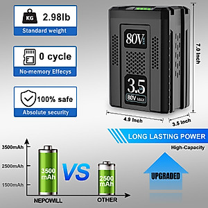 NEPOWILL 80V 3.5Ah Replacement Battery for Kobalt 80v Battery KB2580-06 KB580-06 KB680-06 KB280-06, Rechargeable Lithium Ion Battery for Kobalt 80V Cordless Power Tools