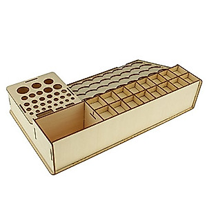 Jili Online Wooden Paint Bottles Rack Model Organizer Epoxy Tools Storage Box Holder Case #4