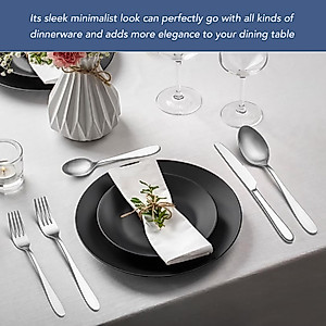 40 Piece Matte Silverware Set for 8, EIUBUIE Premium Stainless Steel Flatware Set, Matte Finish Cutlery Durable Solid, Modern Kitchen Tableware Eating Utensil Sets Includes Spoons Forks Knives