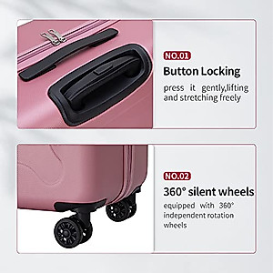 Widfre Luggage Sets 3 Pieces Carry on Suitcase Hardshell Lightweight Travel with Double Spinner Wheels Locks TSA Approved (Red)